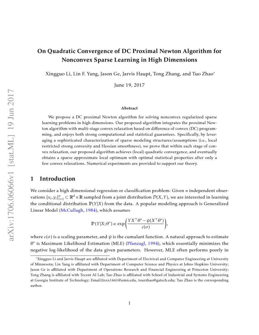 On Quadratic Convergence Of Dc Proximal Newton Algorithm For Nonconvex Sparse Learning In High 
