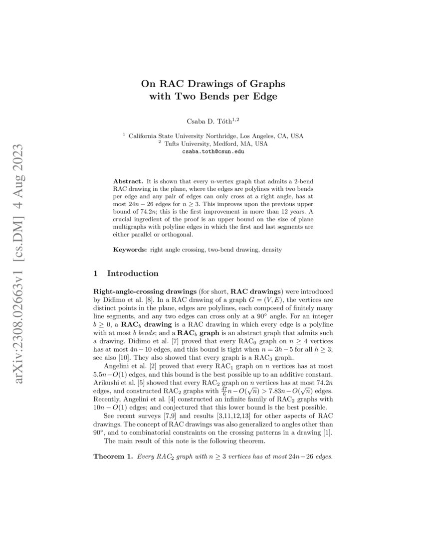 On RAC Drawings of Graphs with Two Bends per Edge | DeepAI