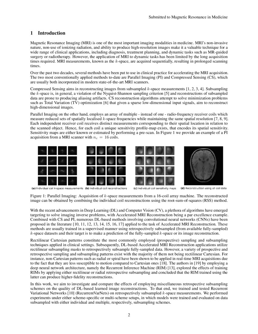 On Retrospective K Space Subsampling Schemes For Deep Mri Reconstruction Deepai