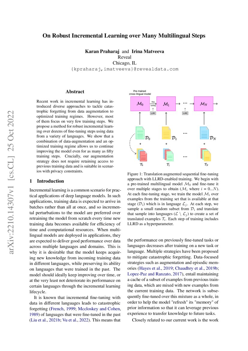 On Robust Incremental Learning over Many Multilingual Steps | DeepAI