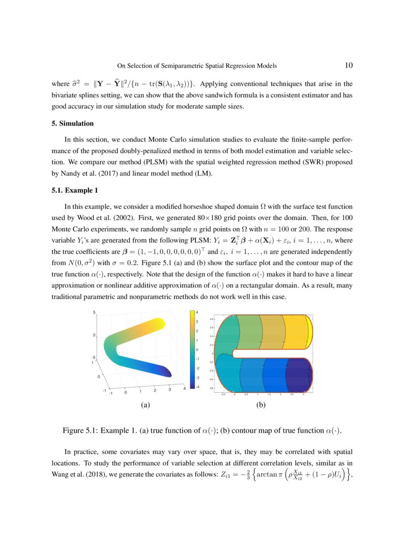 On Selection Of Semiparametric Spatial Regression Models Deepai