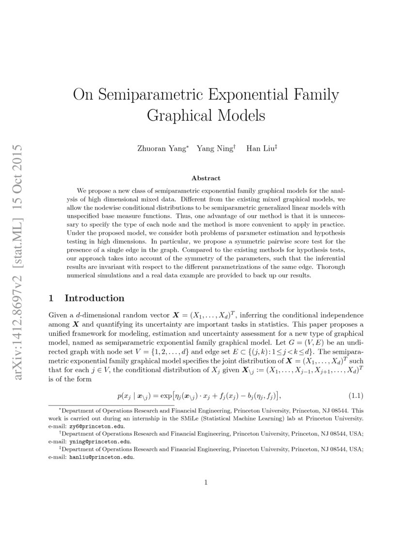 On Semiparametric Exponential Family Graphical Models | DeepAI