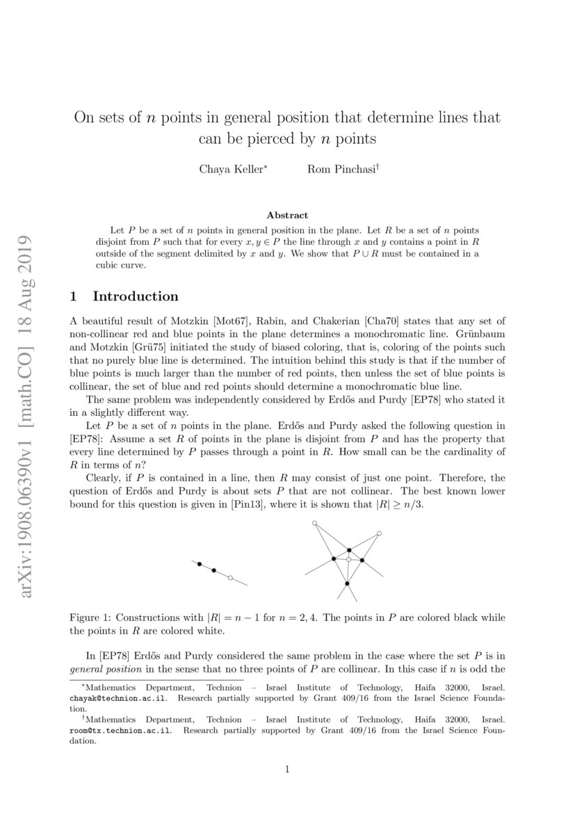 On sets of n points in general position that determine lines that can ...