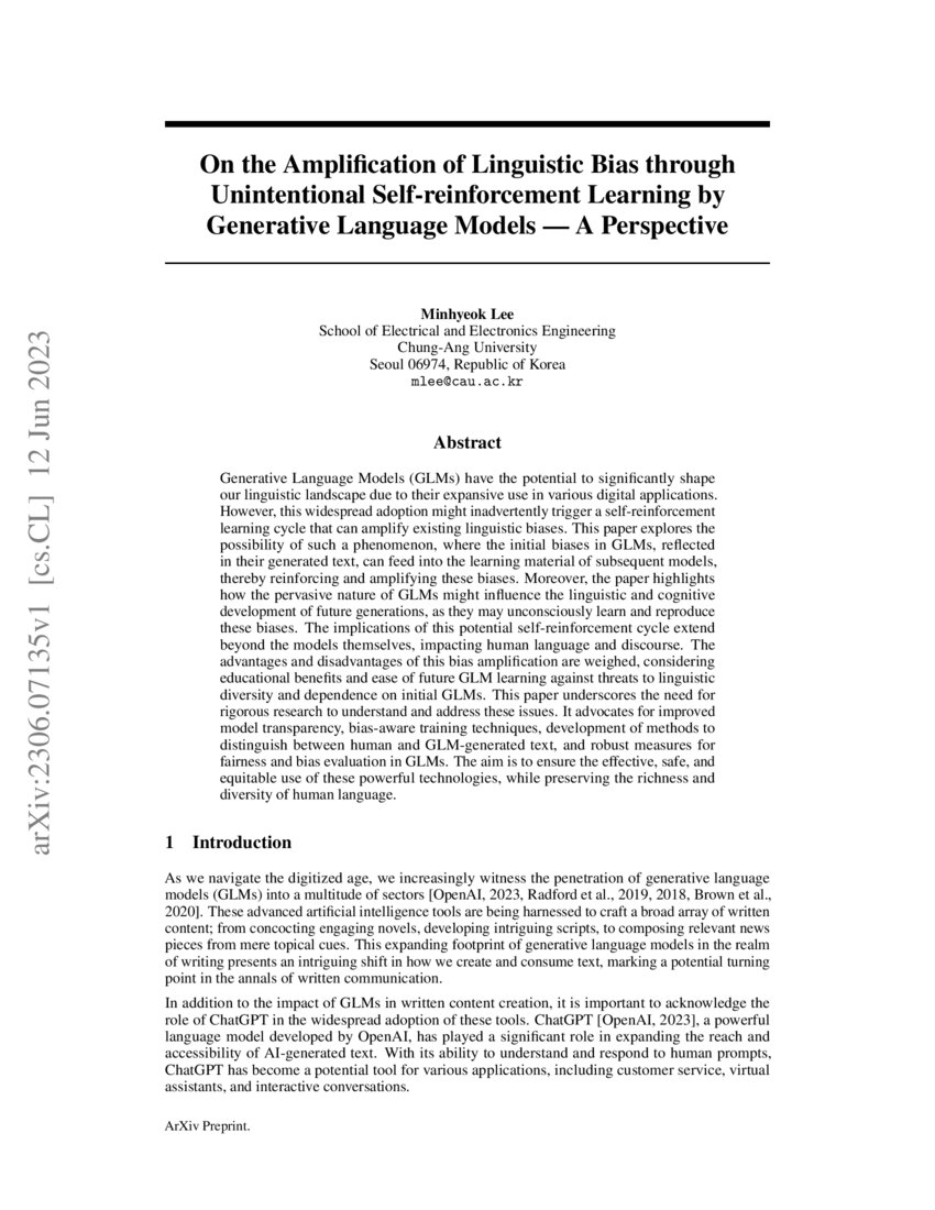 On The Amplification Of Linguistic Bias Through Unintentional Self
