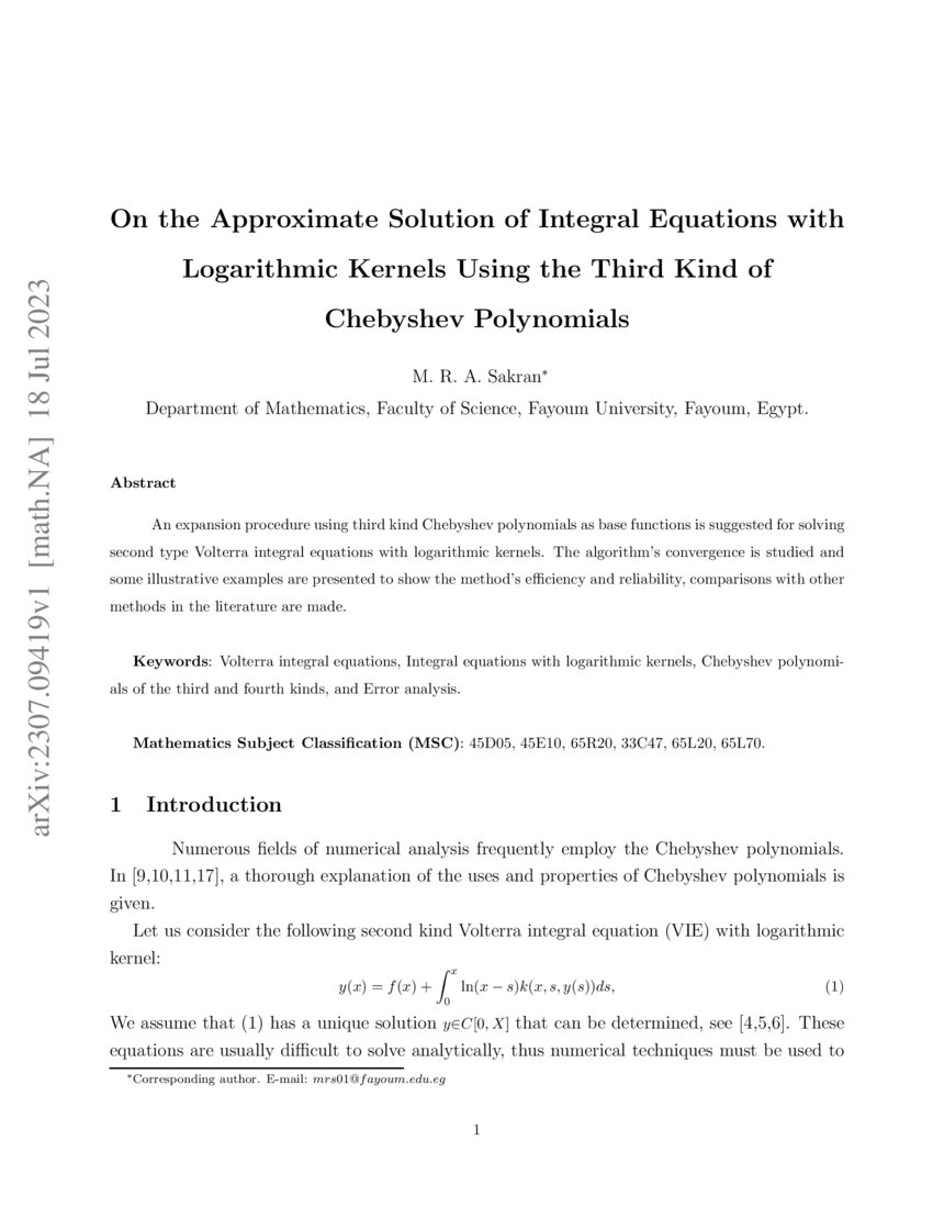 On The Approximate Solution Of Integral Equations With Logarithmic Kernels Using The Third Kind