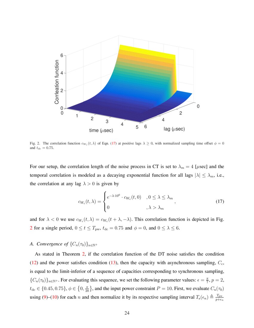 On the Capacity of Communication Channels with Memory and Sampled Additive Cyclostationary ...