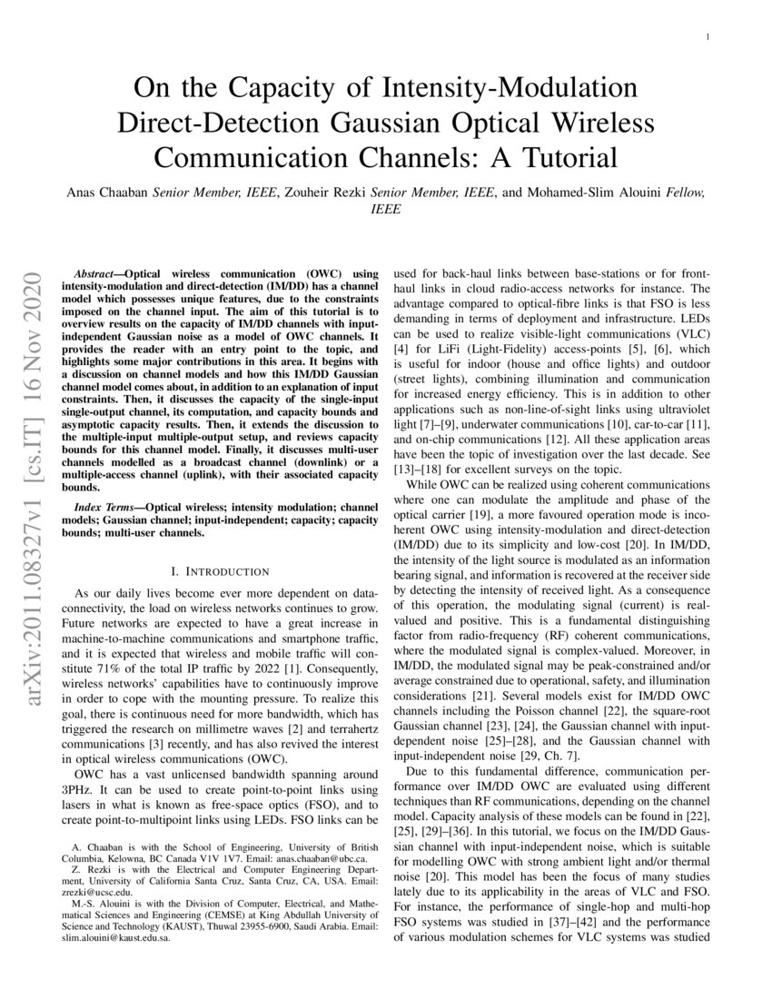 On The Capacity Of Intensity Modulation Direct Detection Gaussian