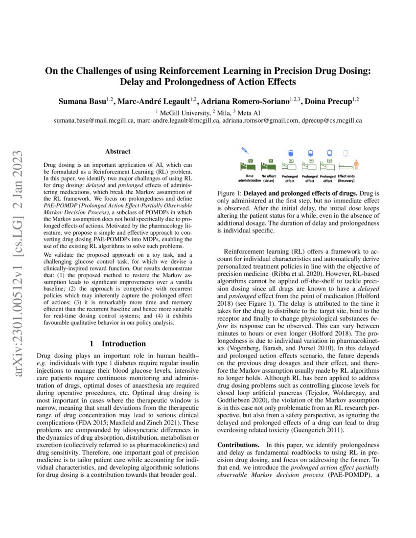 On the Challenges of using Reinforcement Learning in Precision Drug ...
