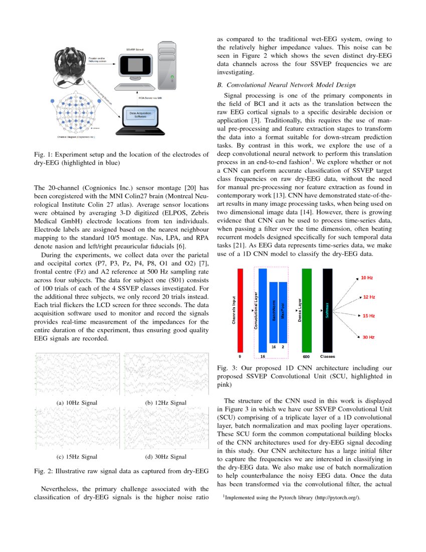 On The Classification Of Ssvep Based Dry Eeg Signals Via Convolutional Neural Networks Deepai 