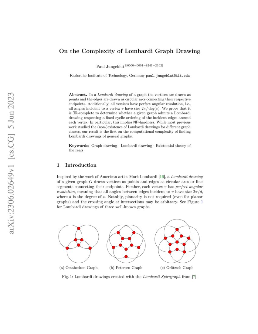 On the Complexity of Lombardi Graph Drawing | DeepAI