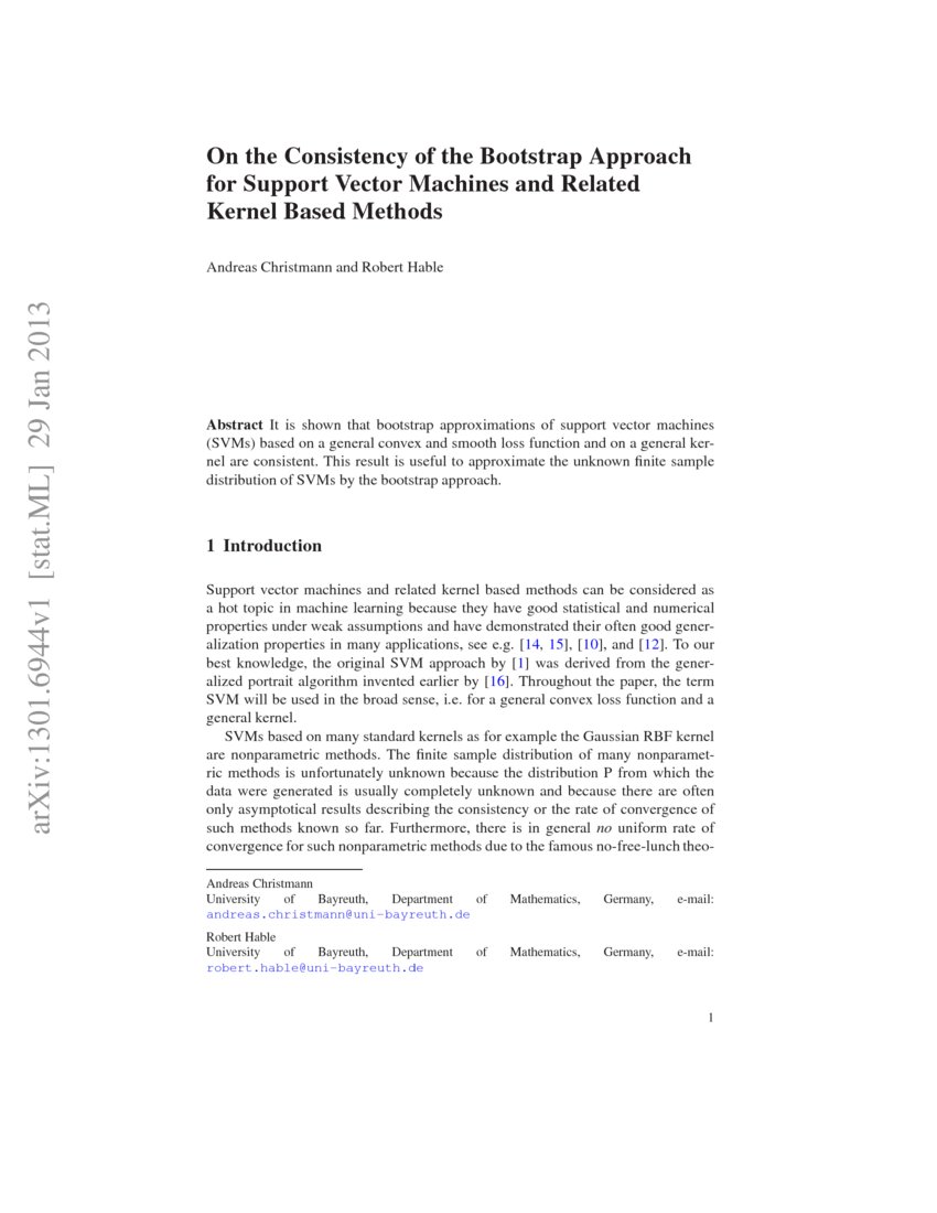 On the Consistency of the Bootstrap Approach for Support Vector Machines and Related Kernel ...