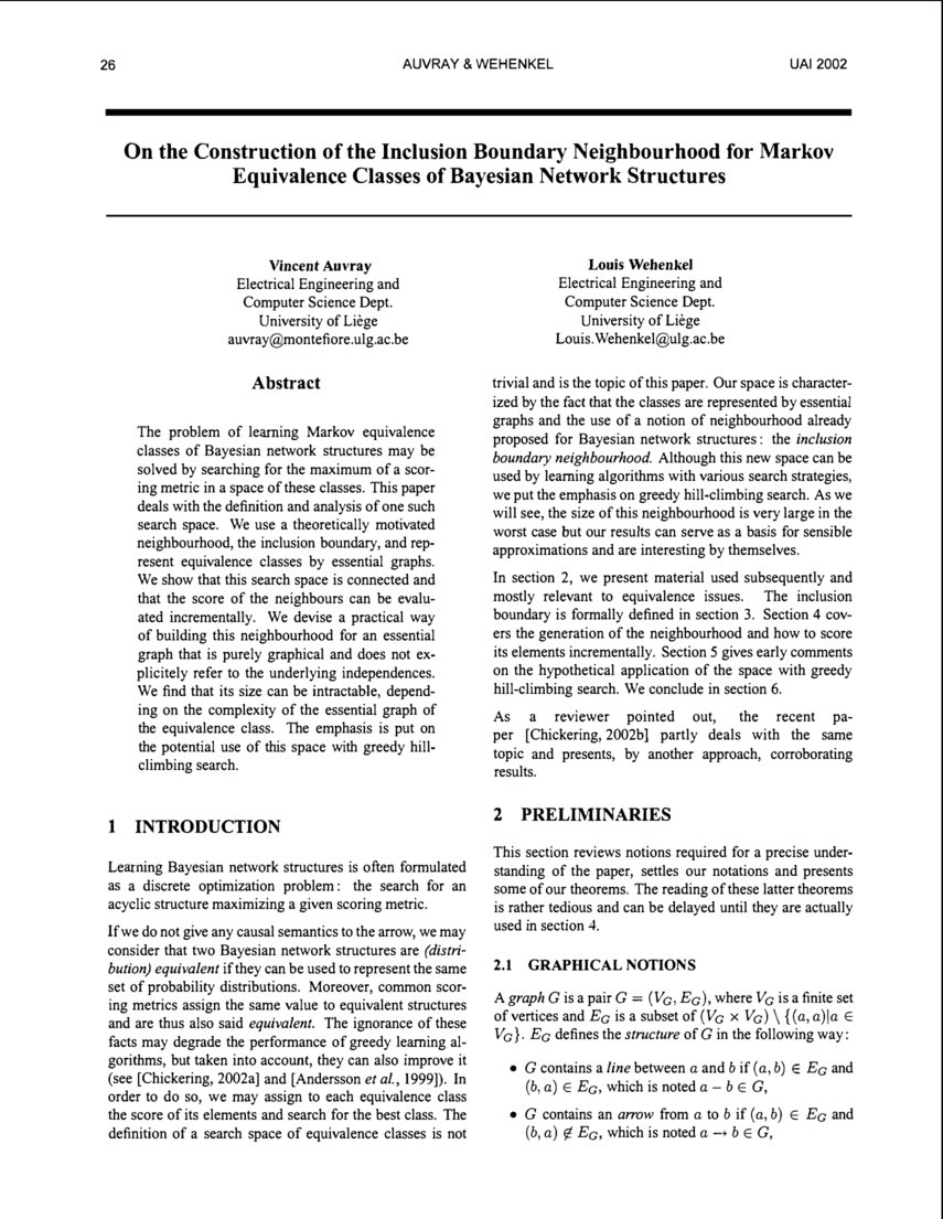 On the Construction of the Inclusion Boundary Neighbourhood for Markov Equivalence Classes of ...