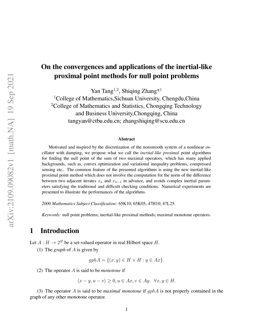 On The Convergence And Applications Of The Inertial Like Method For Null Point Problems Deepai