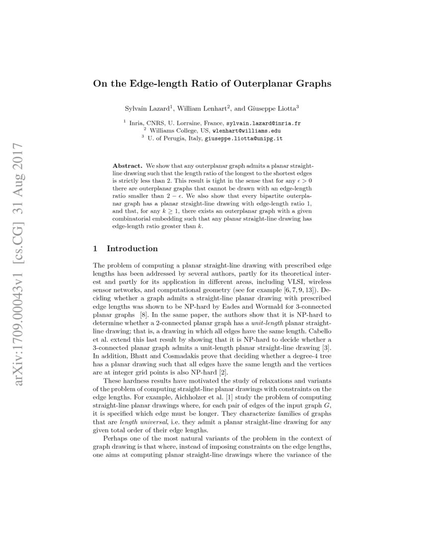 On the Edge-length Ratio of Outerplanar Graphs | DeepAI