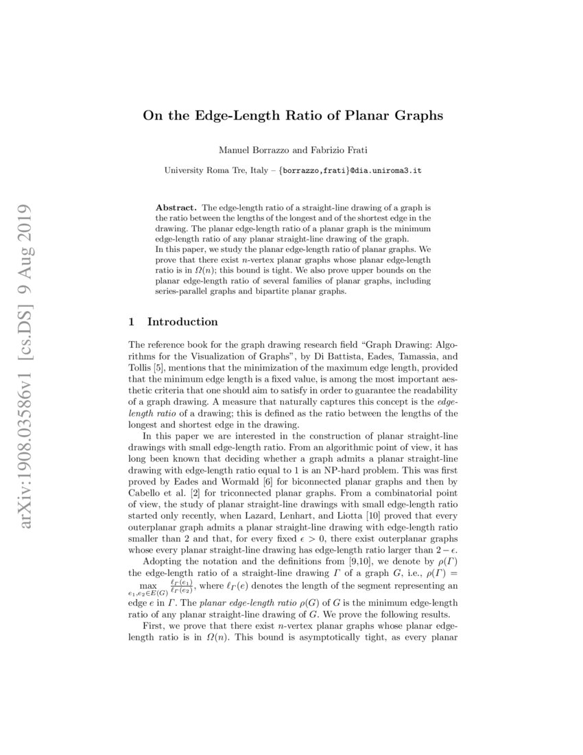 On the Edge-Length Ratio of Planar Graphs | DeepAI