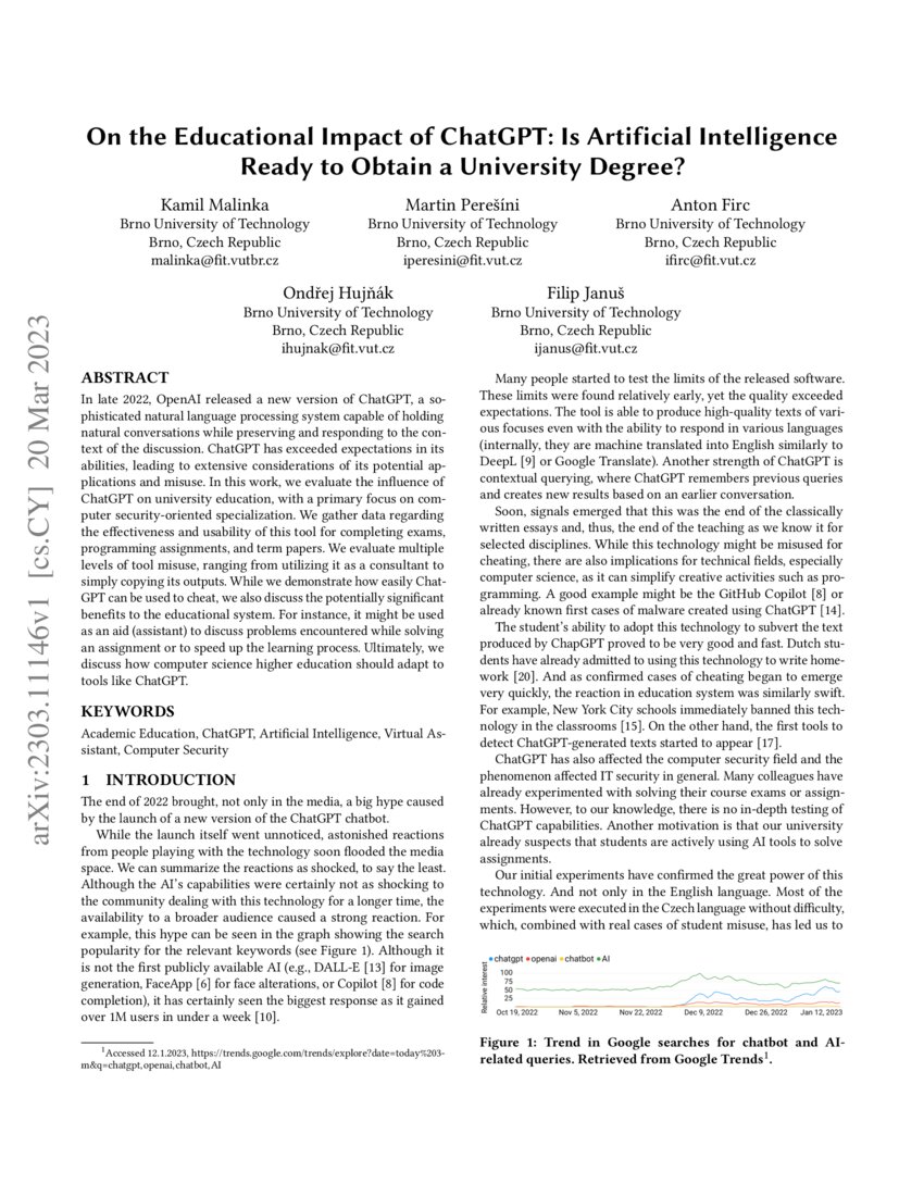 On the Educational Impact of ChatGPT: Is Artificial Intelligence Ready ...