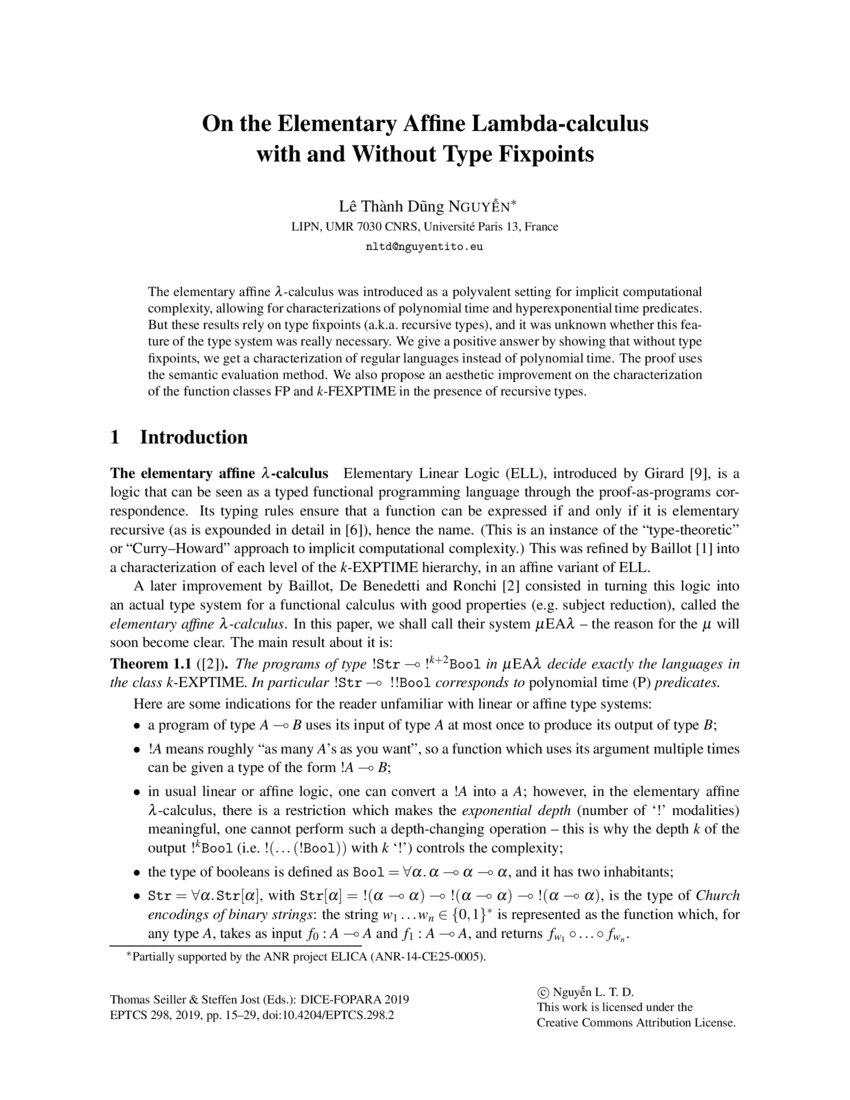 On the Elementary Affine Lambda-Calculus with and Without Fixed Points | DeepAI
