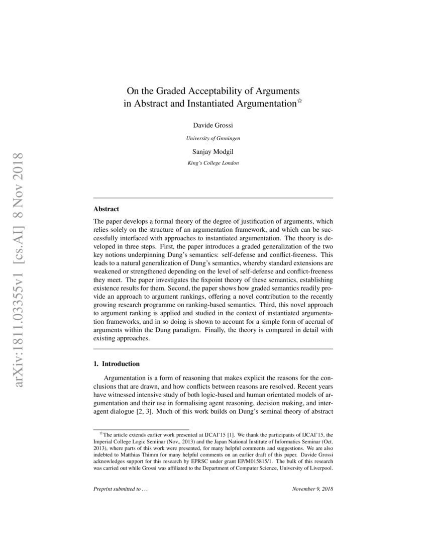 On The Graded Acceptability Of Arguments In Abstract And Instantiated 1307