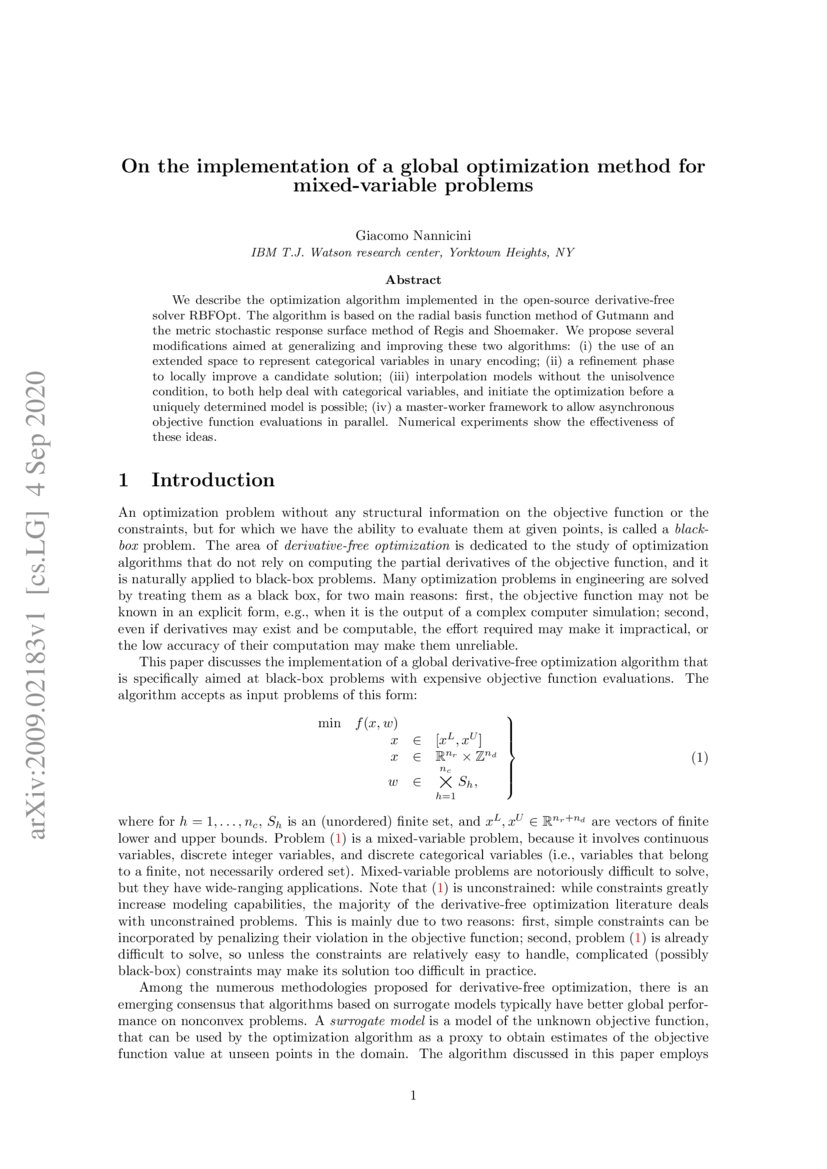 On The Implementation Of A Global Optimization Method For Mixed Variable Problems Deepai 5359