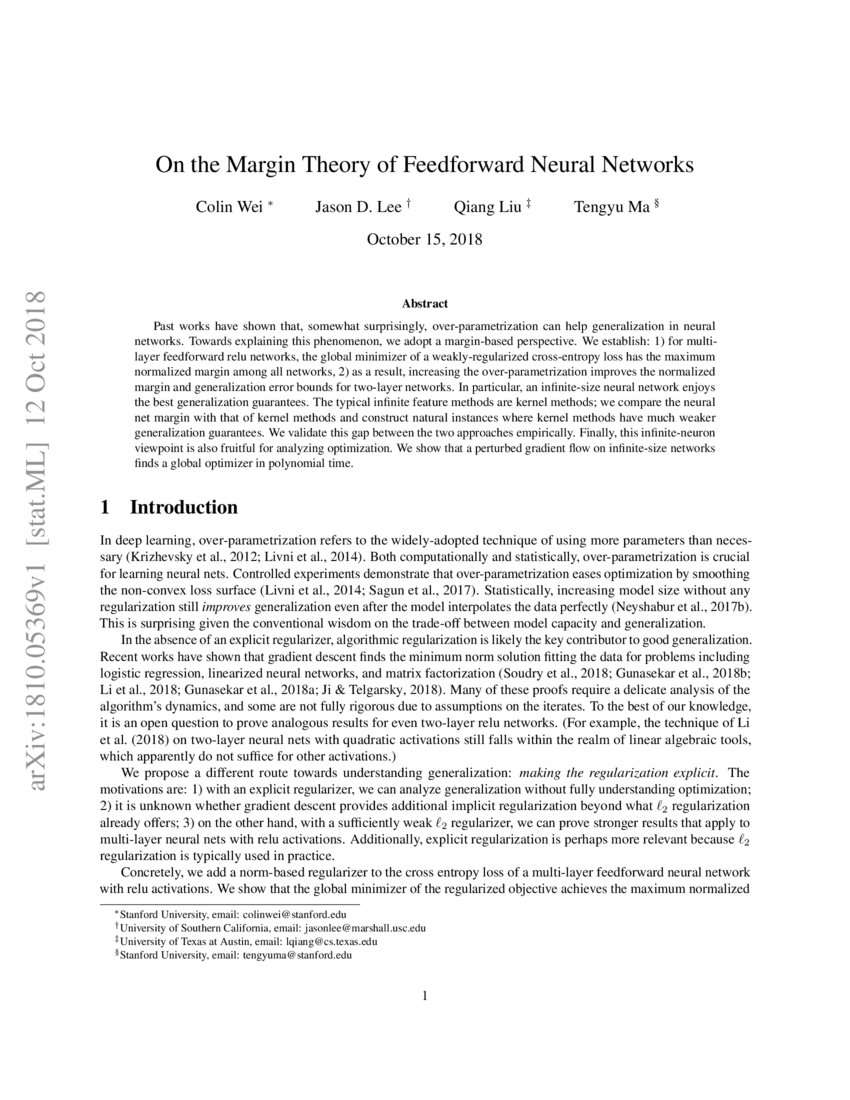 On the Margin Theory of Feedforward Neural Networks | DeepAI
