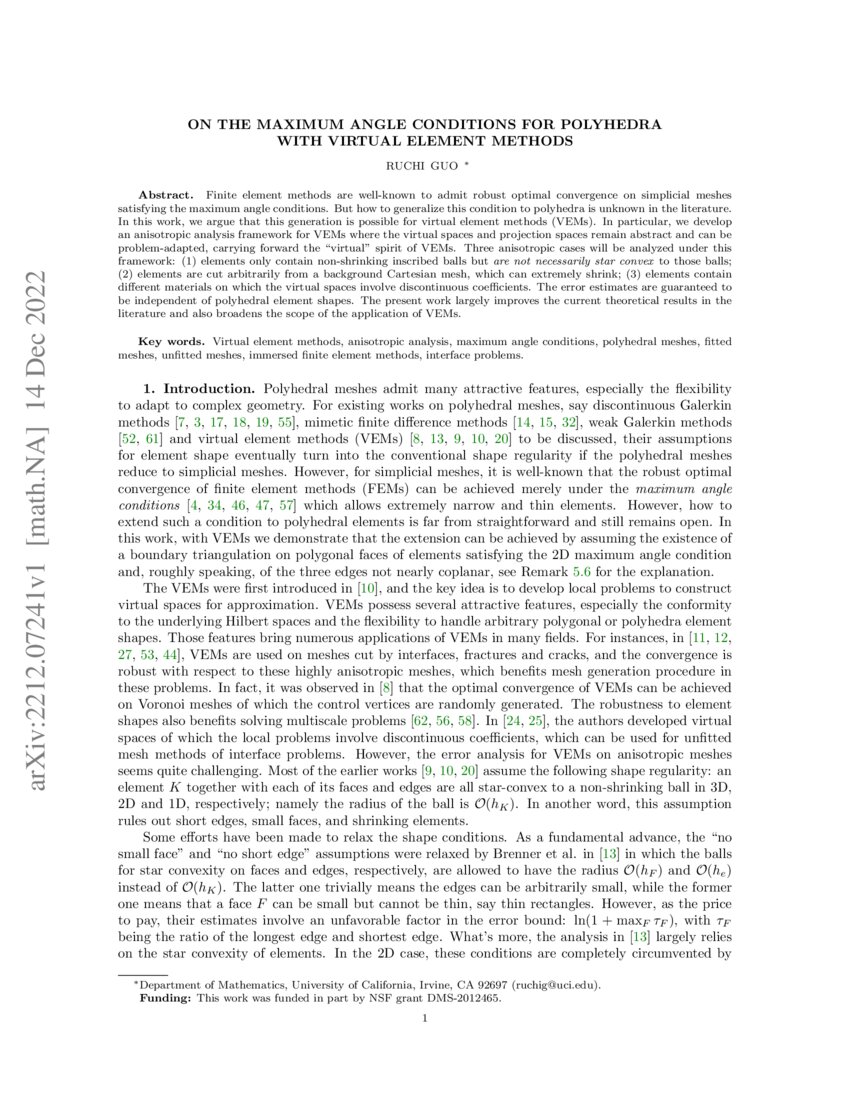 On the maximum angle conditions for polyhedra with virtual element ...