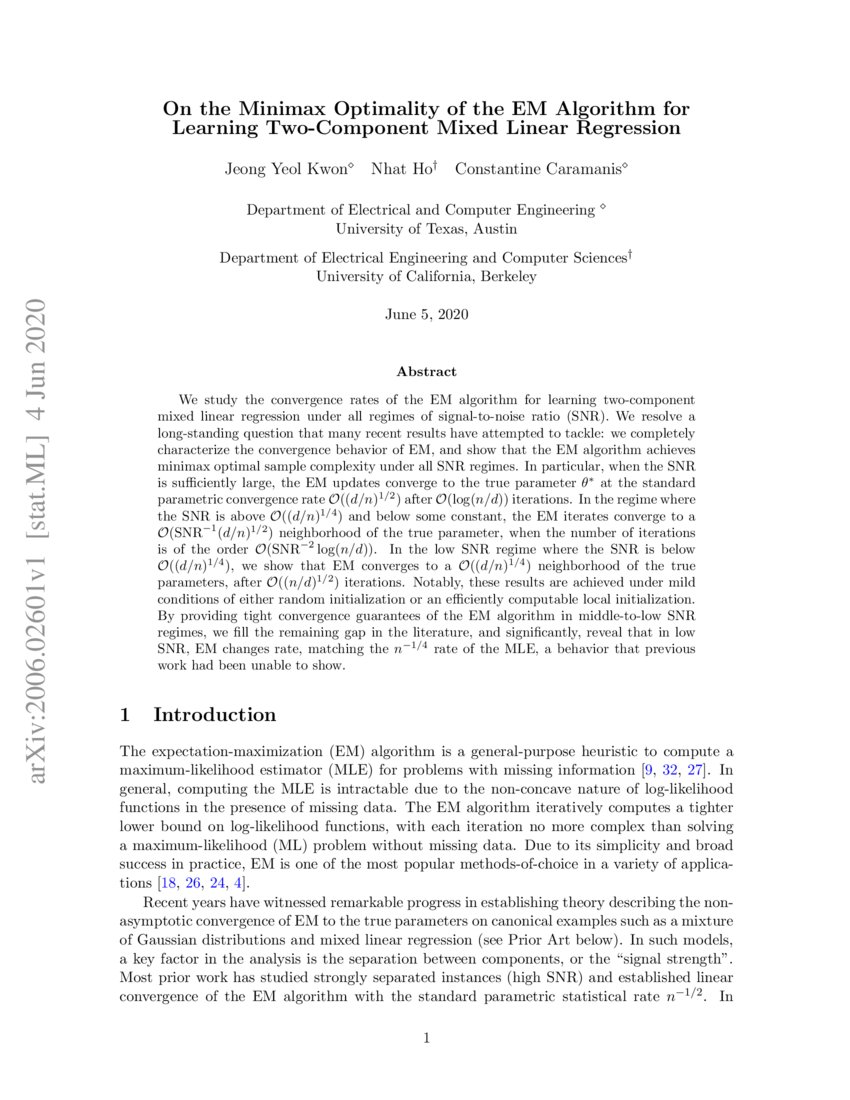 On the Minimax Optimality of the EM Algorithm for Learning Two ...