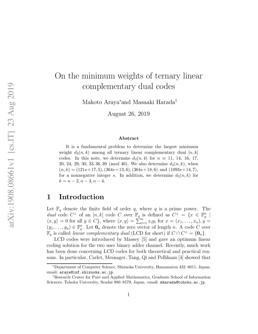 On the minimum weights of ternary linear complementary dual codes | DeepAI
