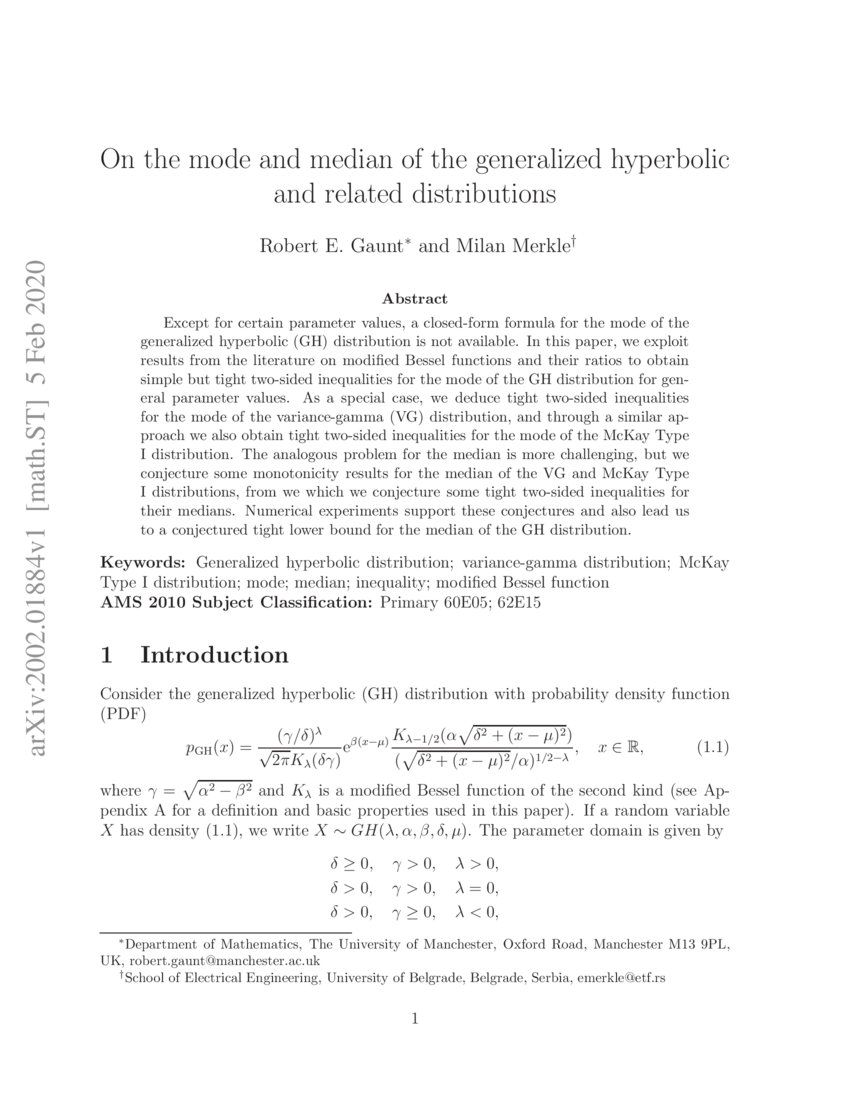 On the mode and median of the generalized hyperbolic and related ...