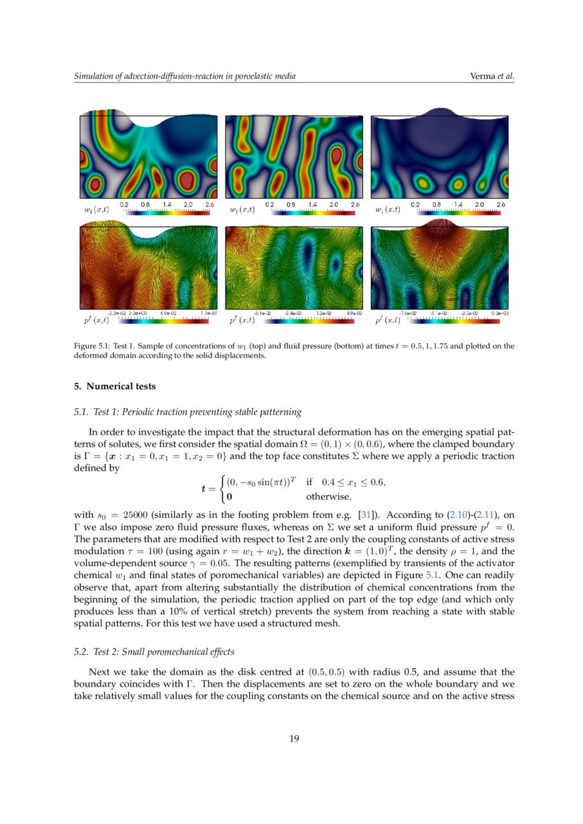 On the modelling, linear stability, and numerical simulation for advection-diffusion-reaction in ...