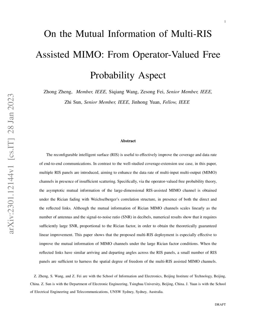 On the Mutual Information of Multi-RIS Assisted MIMO: From Operator-Valued Free Probability ...