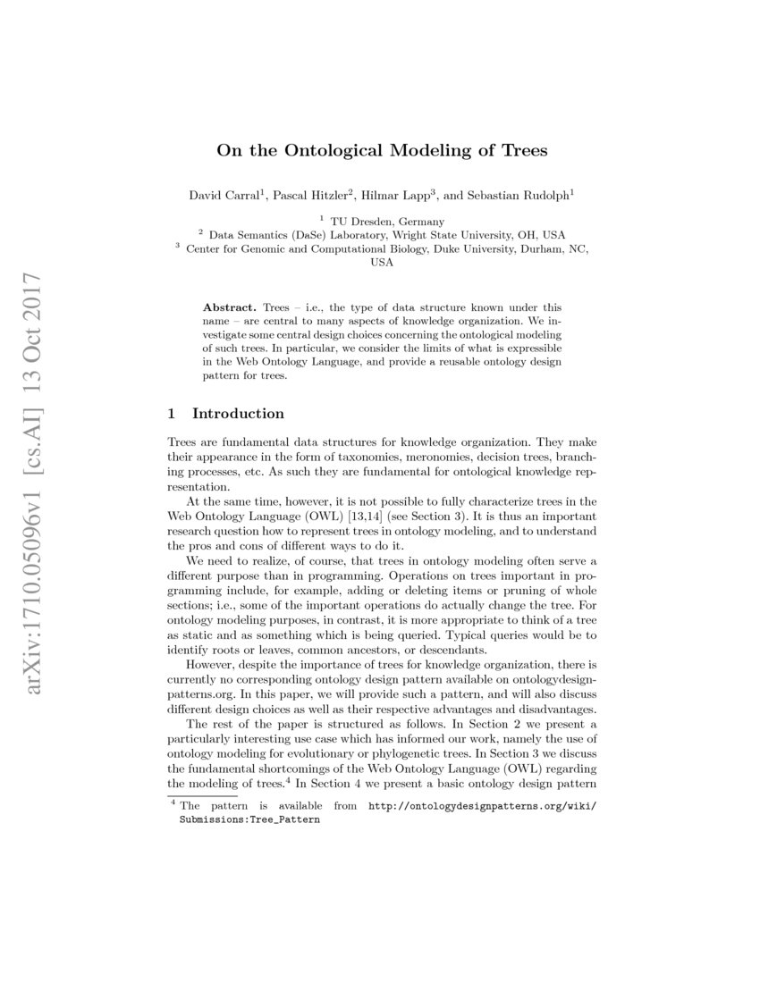 On the Ontological Modeling of Trees | DeepAI