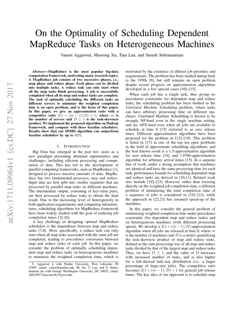On The Optimality Of Scheduling Dependent Mapreduce Tasks On
