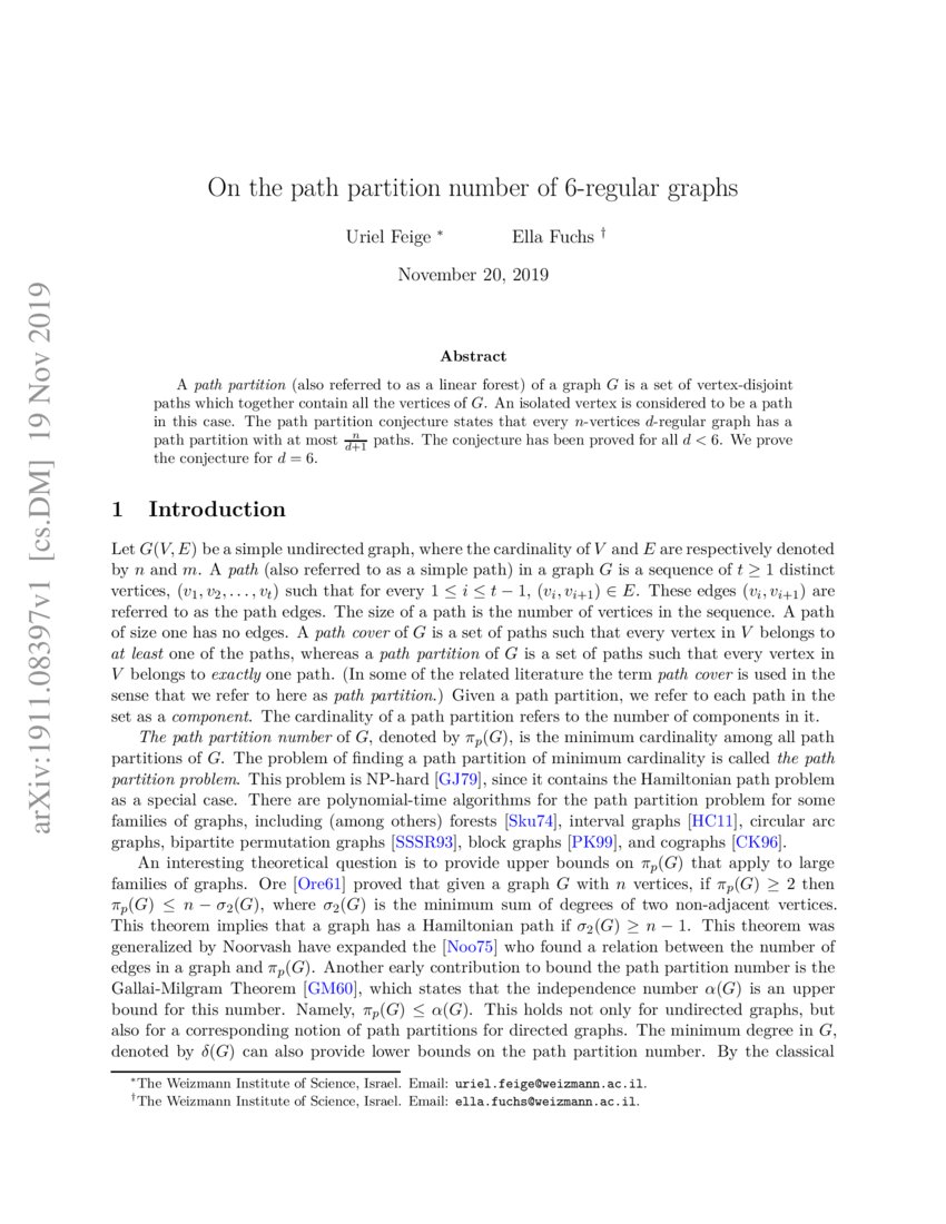 On the path partition number of 6-regular graphs | DeepAI