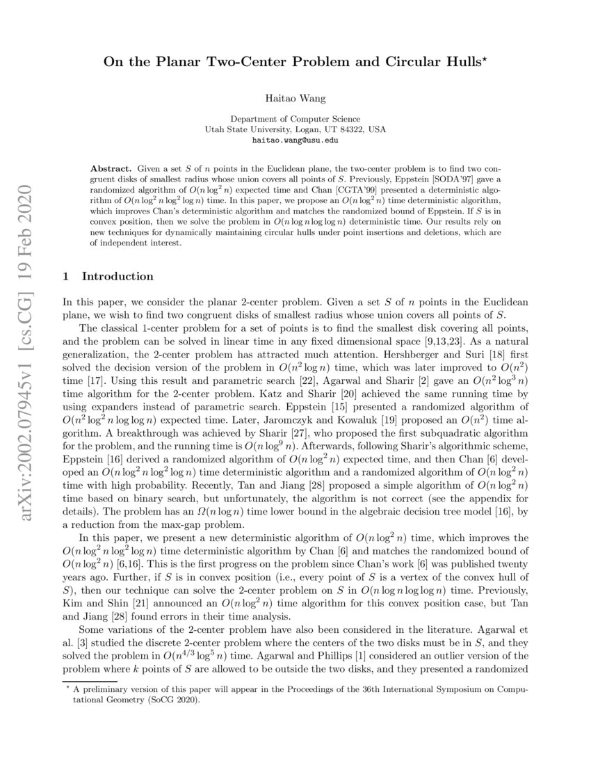 On the Planar Two-Center Problem and Circular Hulls | DeepAI