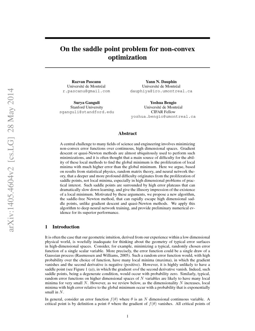 On the saddle point problem for non-convex optimization | DeepAI