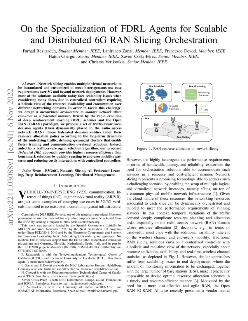 On The Specialization Of Fdrl Agents For Scalable And Distributed 6g Ran Slicing Orchestration