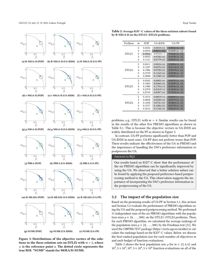 On The Unbounded External Archive And Population Size In Preference Based Evolutionary Multi