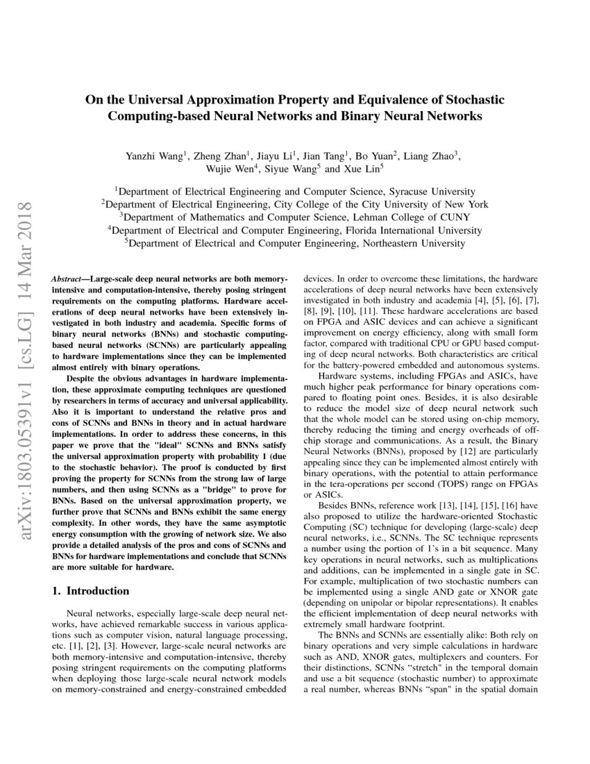 On The Universal Approximation Property And Equivalence Of Stochastic Computing Based Neural 2654