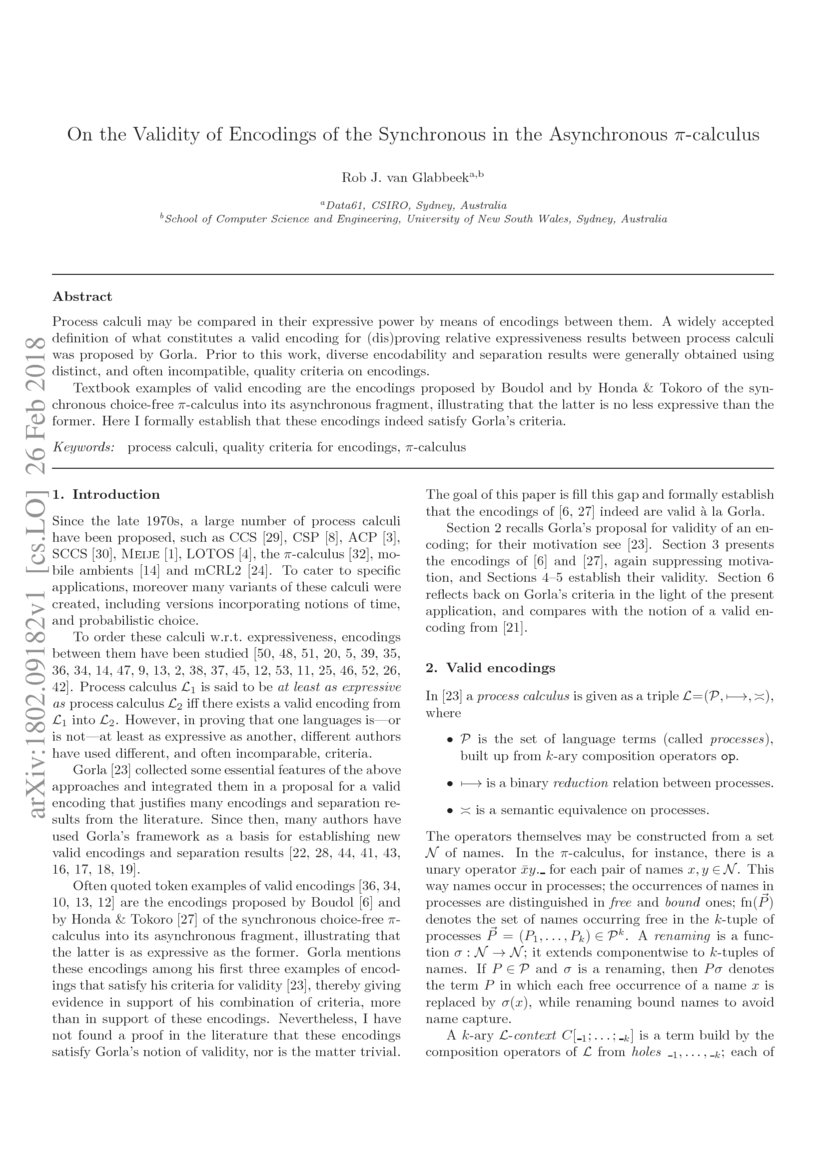 On The Validity Of Encodings Of The Synchronous In The Asynchronous π