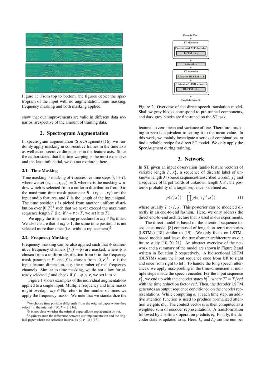 On Using SpecAugment for End-to-End Speech Translation | DeepAI
