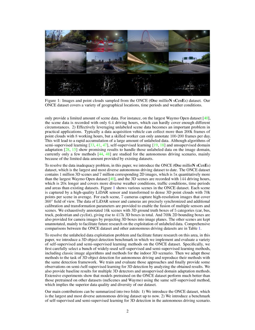 One Million Scenes for Autonomous Driving: ONCE Dataset | DeepAI