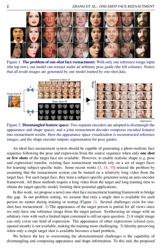 One Shot Face Reenactment Deepai
