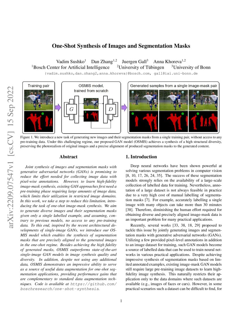 One-Shot Synthesis of Images and Segmentation Masks | DeepAI