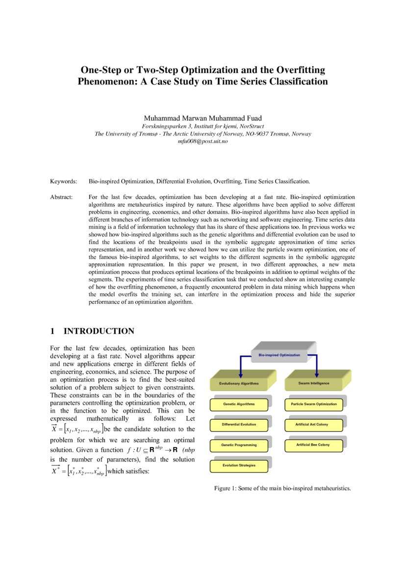 One-Step or Two-Step Optimization and the Overfitting Phenomenon: A Case Study on Time Series ...