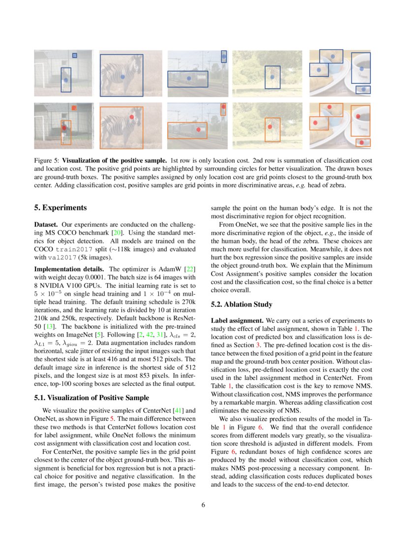 Onenet Towards End To End One Stage Object Detection Deepai 6582