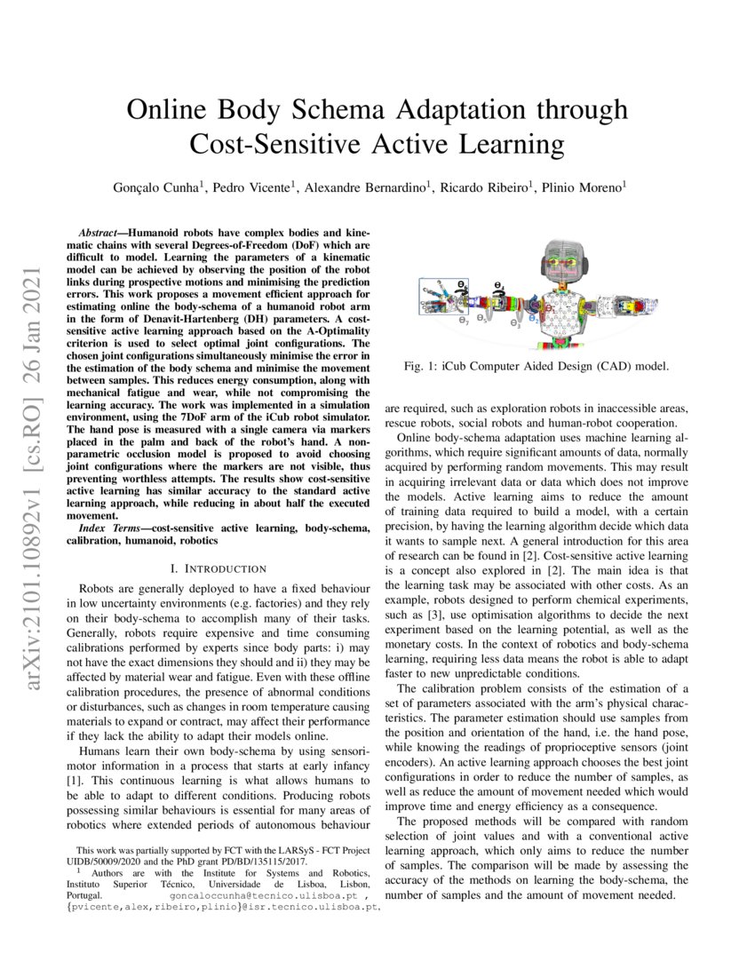 Online Body Schema Adaptation through Cost-Sensitive Active Learning ...