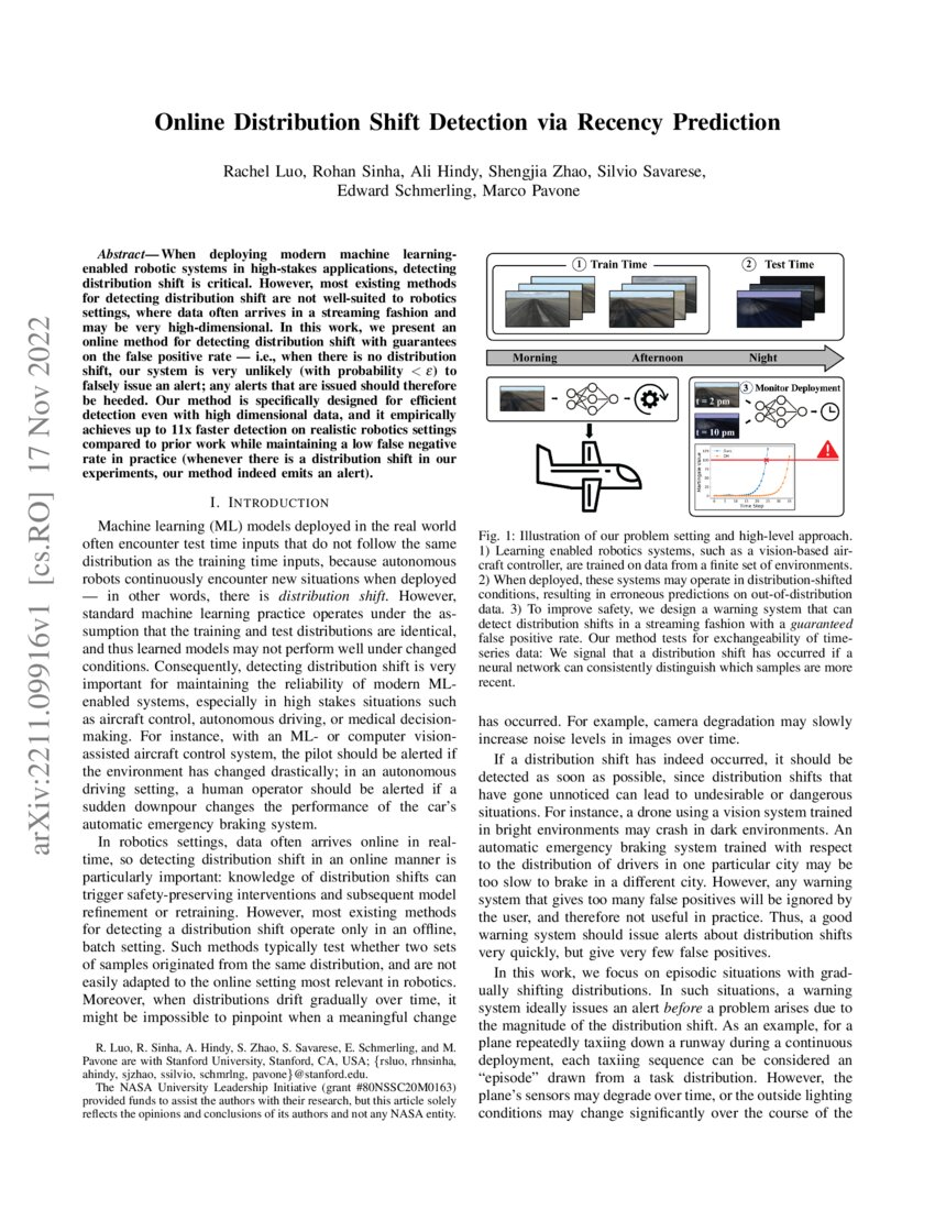 Online Distribution Shift Detection Via Recency Prediction Deepai