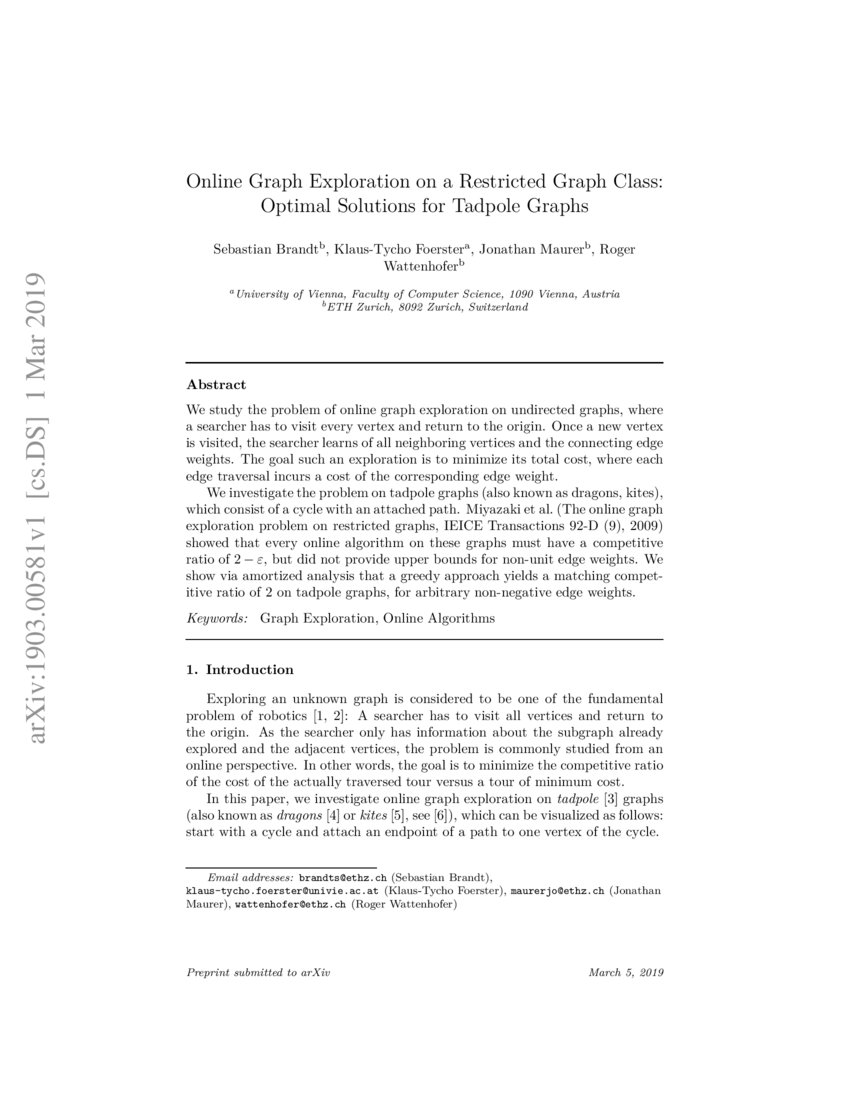 Online Graph Exploration on a Restricted Graph Class: Optimal Solutions ...