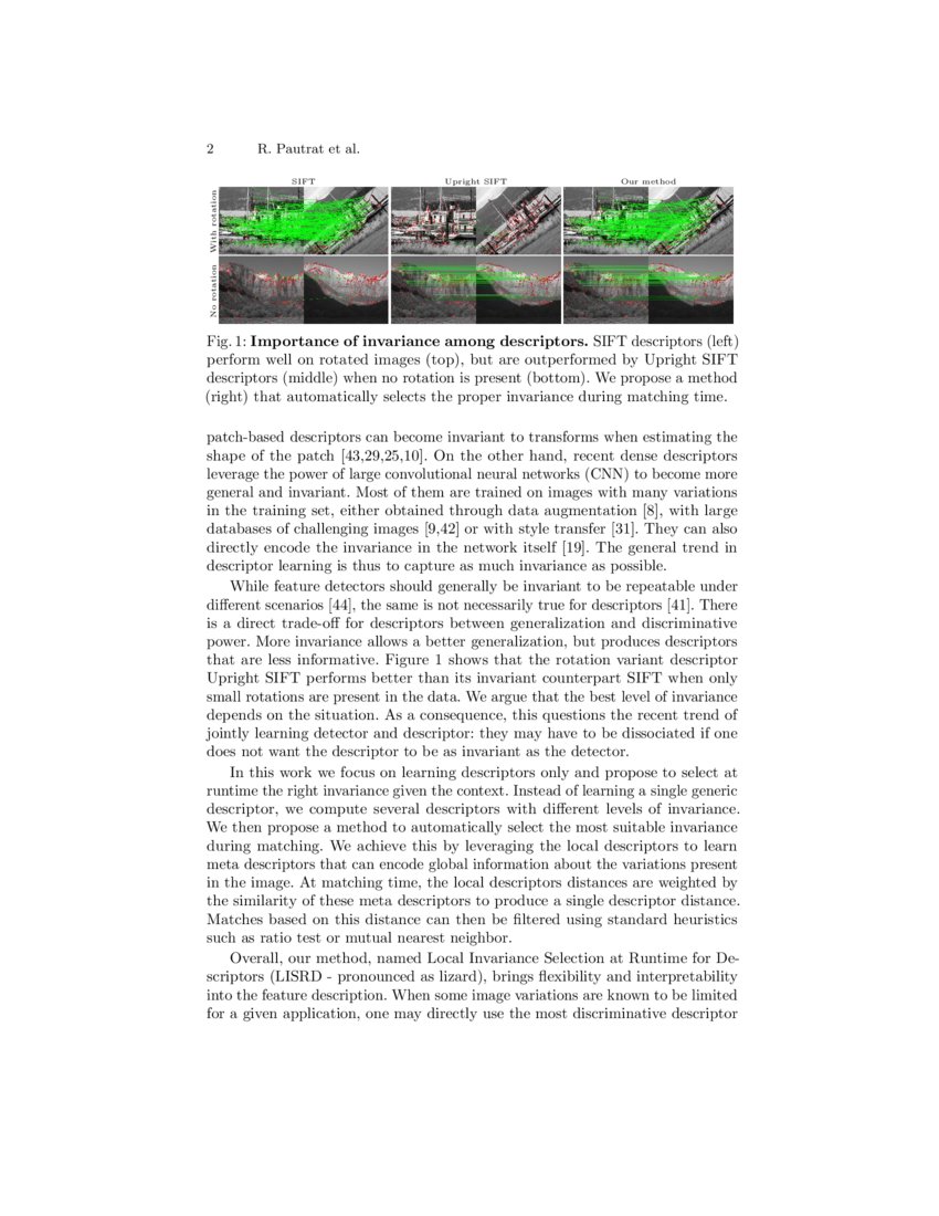 Online Invariance Selection For Local Feature Descriptors Deepai