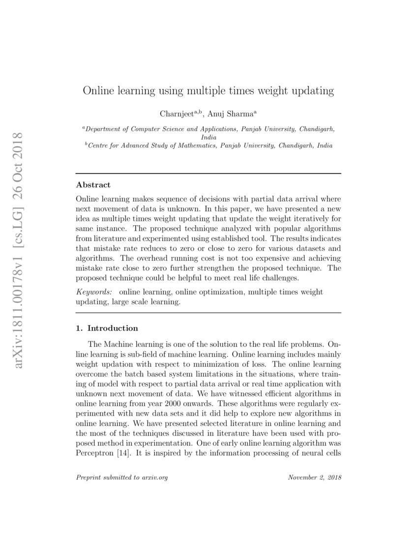 Online Learning Using Multiple Times Weight Updating DeepAI online-learning-using-multiple-times-weight-updating-deepai